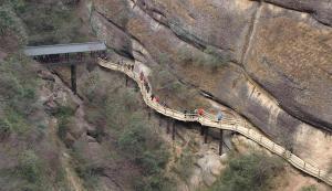 Photo, Image & Picture of Mingyue Gorge Cliff Plank Path Sichuan